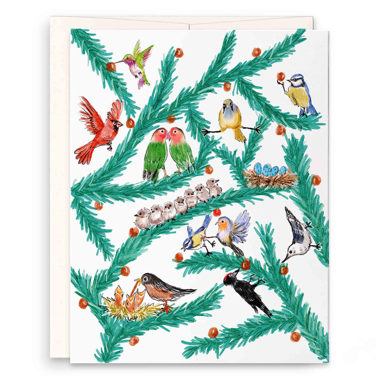 Bird Christmas Tree Cards Boxed Set of 6– Alair Gift Shop