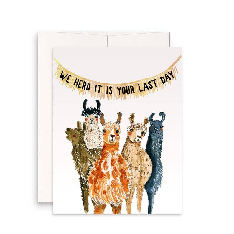 Llamas Herd Leaving Goodbye Card– Alair Gift Shop