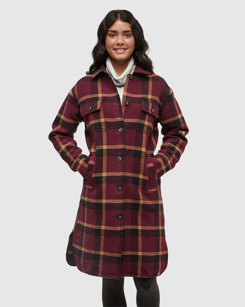 TenTree Livingston Jacket - Deep Burgundy and Camel Plaid– Alair Gift Shop