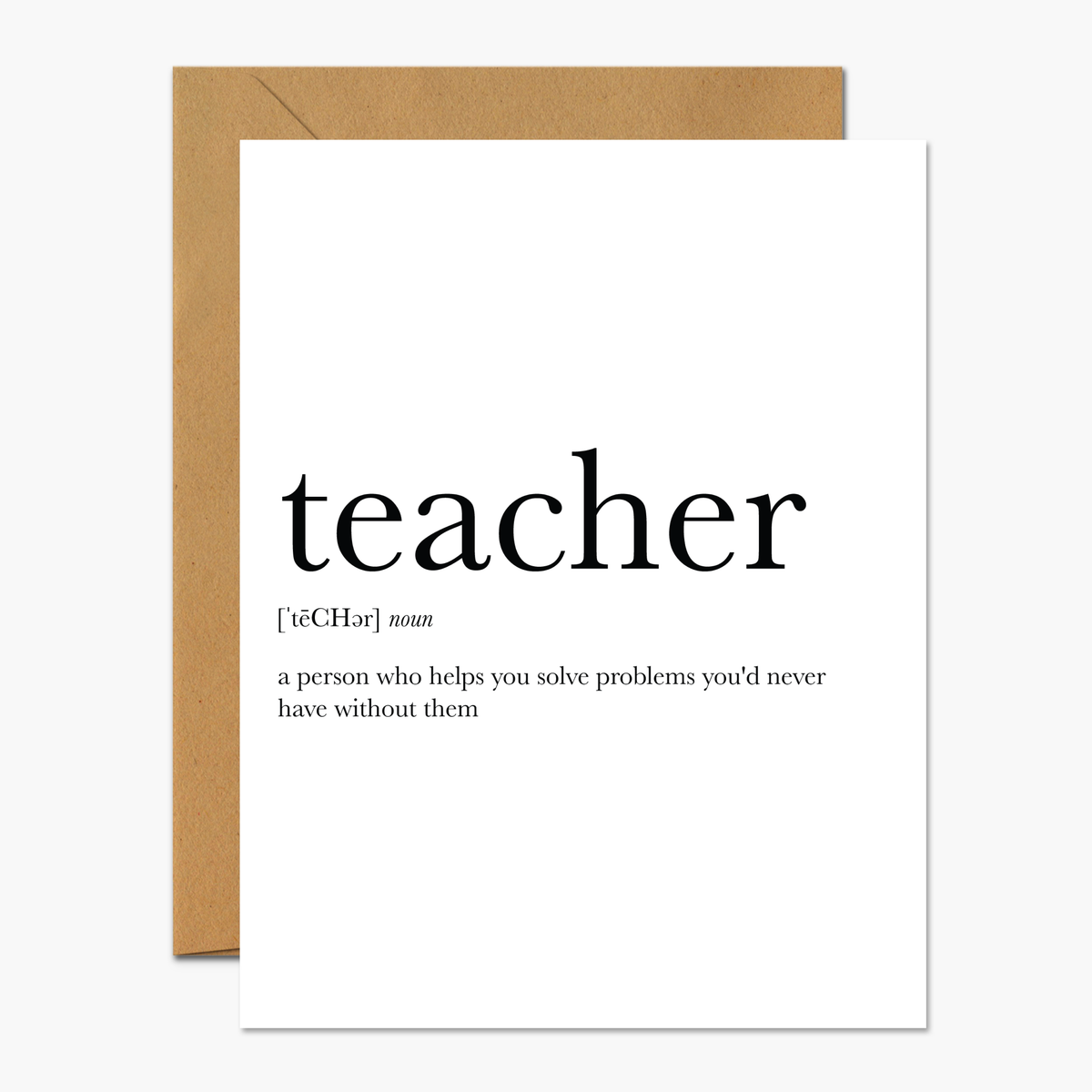 Teacher Definition - Teacher Appreciation Card– Alair Gift Shop