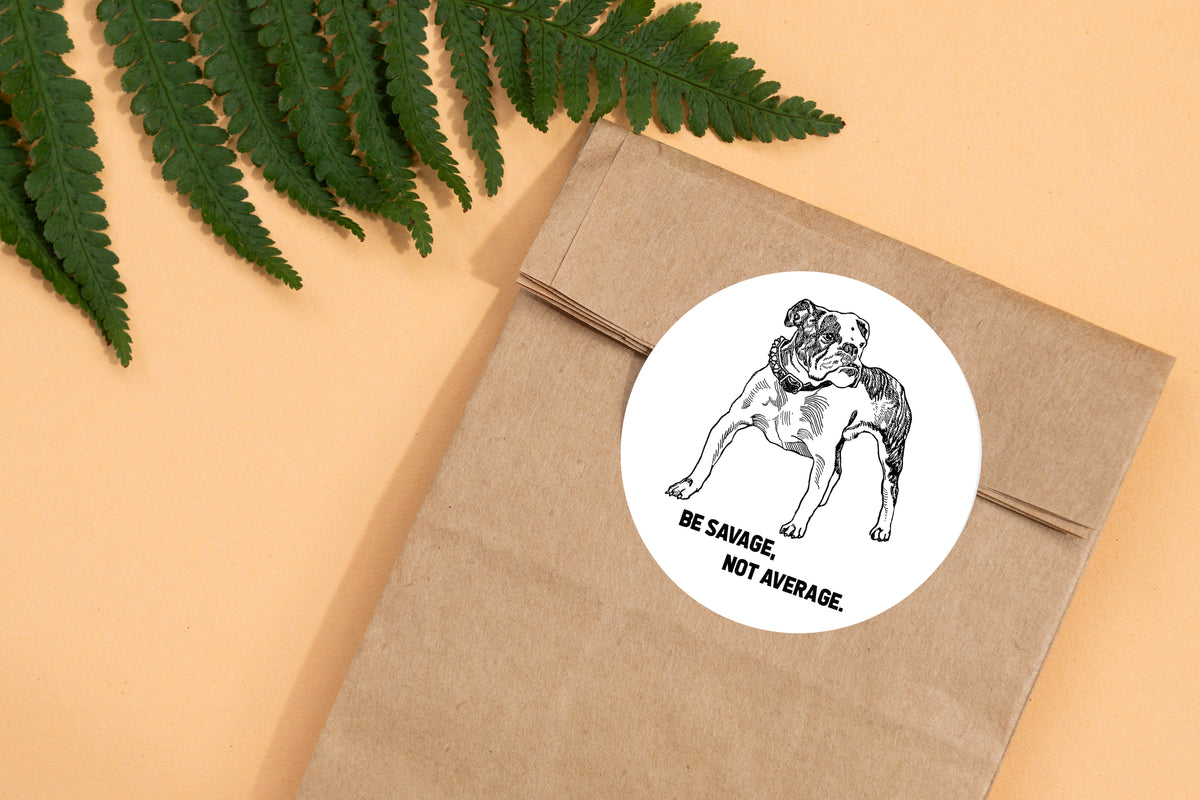 Be Savage, Not Average Sticker– Alair Gift Shop